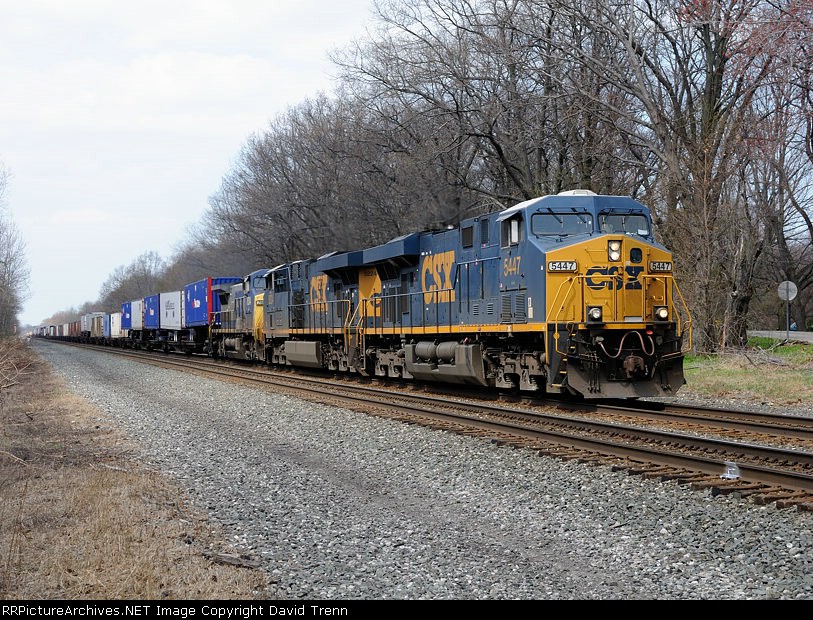 Eastbound CSX Q114 is at MP118 on track number one